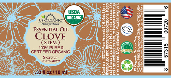 US Organic Clove Stem Essential Oil, 100% Pure Certified USDA Organic ...